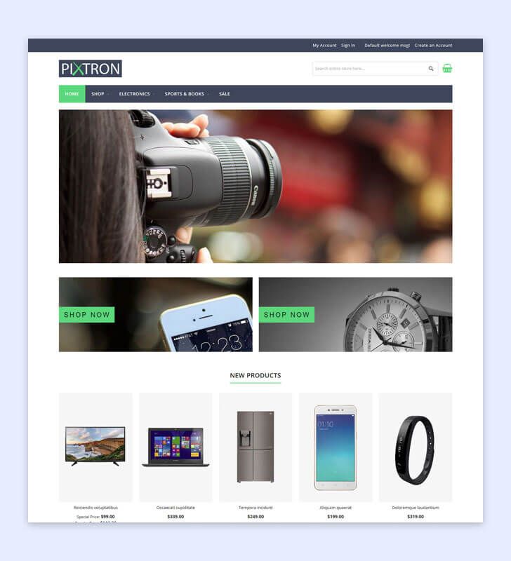 Pixtron - Free Magento 2 Theme | Responsive Theme for Magento 2 Pixtron - Free Magento 2 Theme | Responsive Theme for Magento 2